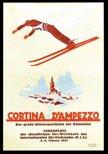 Vintage Cortina Italy Ski Jumping Poster A3/A4 – Vintage Poster Shop UK