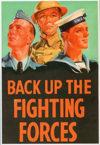 Vintage World War Two Back Up The Fighting Forces Poster A4/A3/A2/A1 P ...