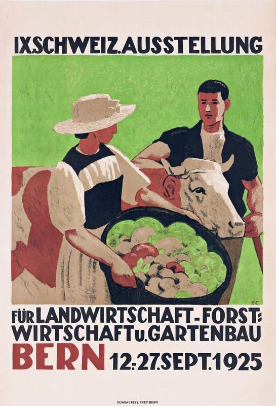 Vintage 1925 Swiss Agricultural Show Bern Poster Print A3/A4 – Vintage ...