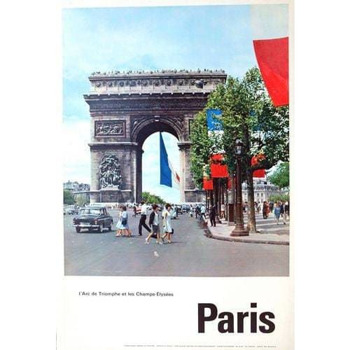 Vintage Arc De Triomphe Paris Tourism Poster A4/A3 Print – Vintage ...