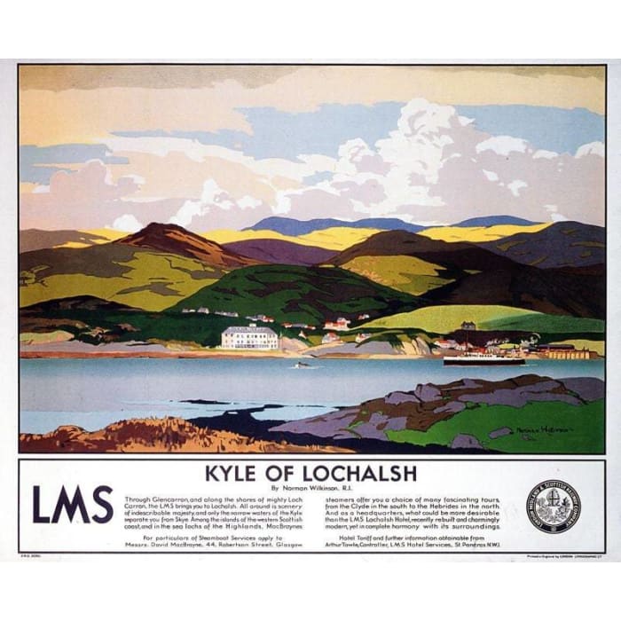 Vintage LMS Kyle Of Lochalsh Railway Poster A4/A3/A2/A1 – Vintage Poster Shop UK