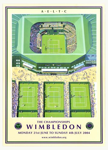 Vintage 2004 Wimbledon Tennis Championships Poster Reprint A3/A4 ...