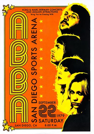 Vintage 1979 Abba San Diego Concert Tour Poster Print A3/A4 – Vintage ...