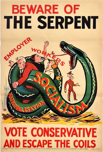 Vintage 1920's Conservative Party The Socialist Serpent Election Poste ...