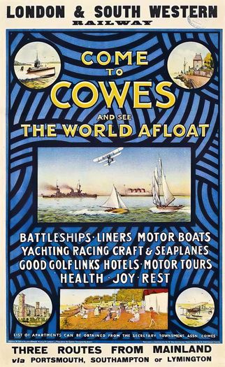 Vintage LSWR Cowes Isle Of Wight Railway Poster Print A3/A4 – Vintage ...