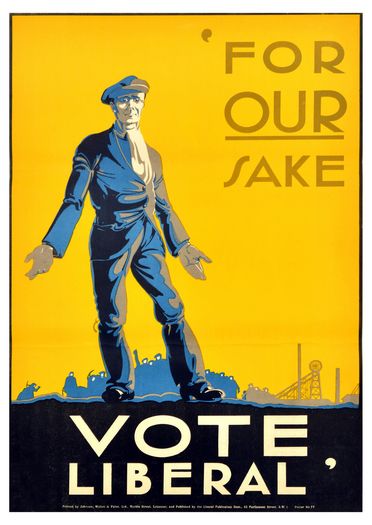 Vintage 1920's Liberal Party For Our Sake Poster Print A3/A4 – Vintage ...