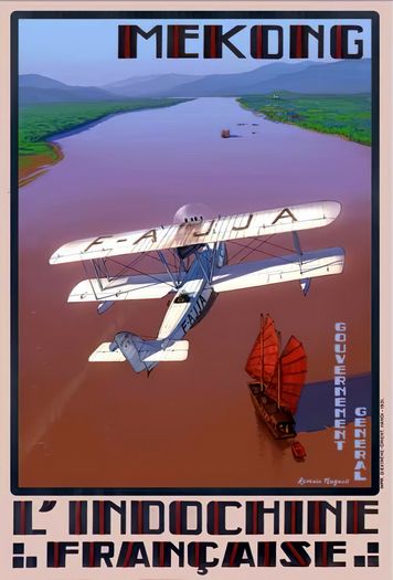 Vintage Mekong River Vietnam Indochina Tourism Poster Print A3/A4 ...