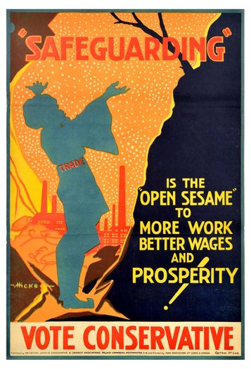 Vintage 1920's Conservative Party Safeguarding Prosperity Poster Print ...