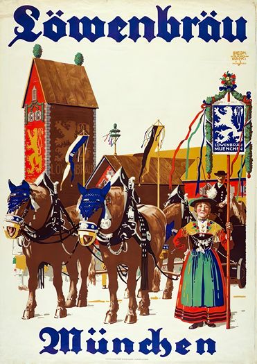 Vintage Lowenbrau Munich Beer Advertisement Poster Print A3/A4 ...