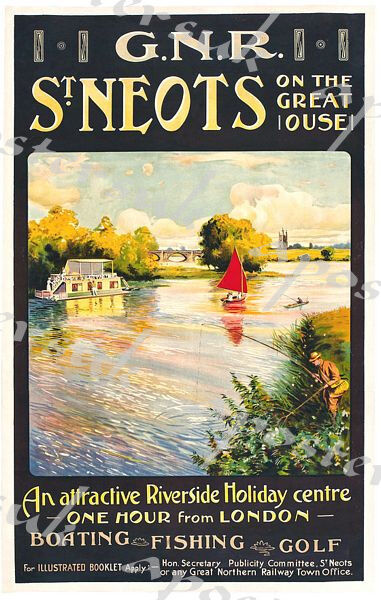 Vintage St Neots Huntingdonshire Tourism Poster A3/A4 Print – Vintage ...