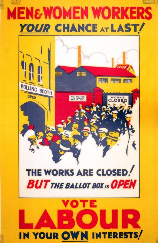1929 Labour Party Election Poster A3/A2 Print – Vintage Poster Shop UK