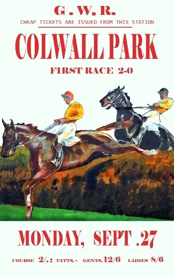 Vintage GWR Colwall Park Herefordshire Horse Racing Railway Poster A3 ...