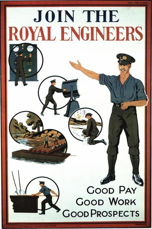 Vintage British Army Royal Engineers Recruitment Poster A3/A2 Print ...