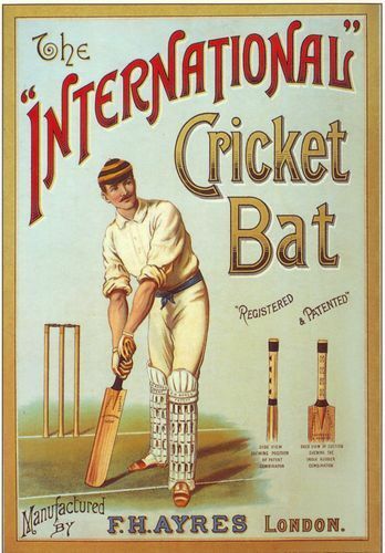 Edwardian Cricket Bat Advertisement Poster A3 Reprint – Vintage Poster ...
