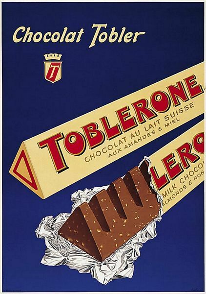 Vintage Toblerone Chocolate Advertisement Poster A3 Print – Vintage ...