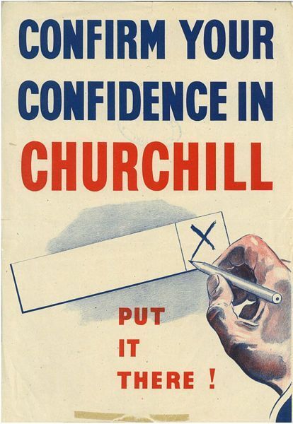 1950 Conservative Party Vote For Winston Churchill Election Poster A3 ...