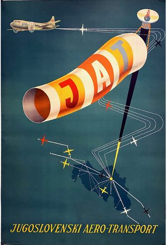 Vintage JAT Yugoslavian Airlines Poster A3/A4 – Vintage Poster Shop UK