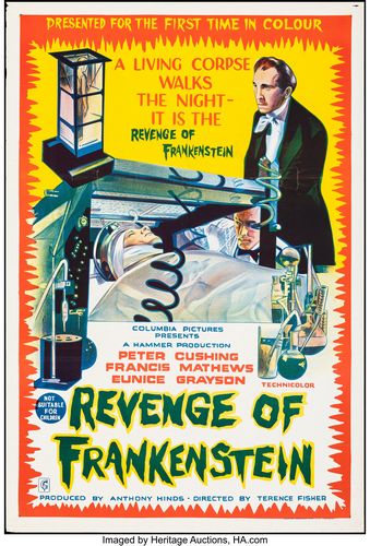 Vintage Revenge Of Frankenstein Hammer Movie Poster A3/A4 – Vintage ...