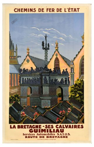 Vintage French Guimiliau Tourism Poster A3/A4 – Vintage Poster Shop UK