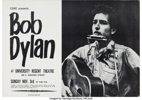 Vintage 1963 Bob Dylan Concert Poster A3/A4 – Vintage Poster Shop UK