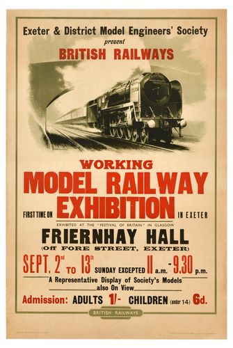 Vintage British Rail Model Railway Exhibition Exeter Poster A3/A4 ...