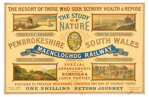 Vintage Maencloghog Railway Pembroke Wales Poster A3/A4 – Vintage ...