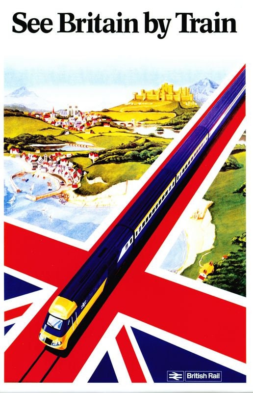 Vintage British Rail Britain By Train Railway Poster A4/A3/A2/A1 Print ...
