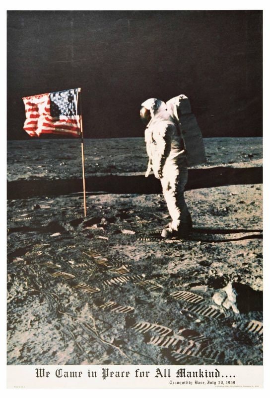 Vintage NASA Apollo 11 Moon Landing Commemorative Poster Print A3/A4 ...