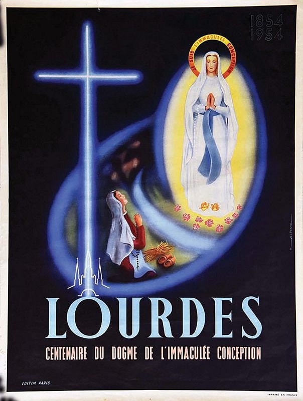 Vintage Lourdes France Tourism Poster Print A3/A4 – Vintage Poster Shop UK