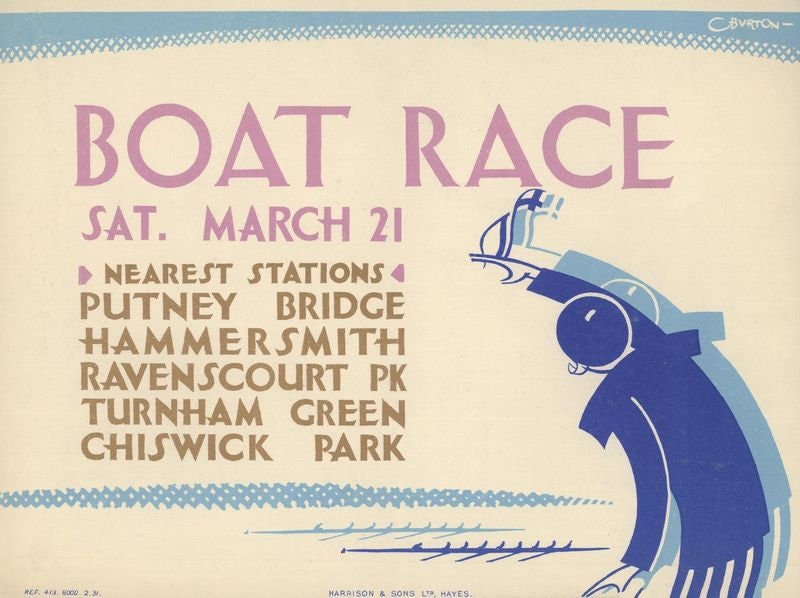 Vintage 1931 Oxford Cambridge University Boat Race Poster Print A3/A4 ...