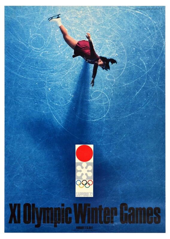 Vintage Sapporo Japan Winter Olympics Ice Skating Poster Print A3/A4 ...