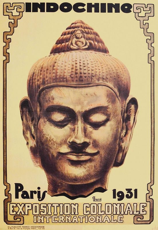 Vintage 1931 French Indo China Colonial Exhibition Poster Print A3/A4 ...