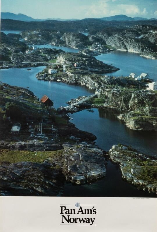 Vintage Pan Am Flights To Norway Airline Poster Print A3/A4 – Vintage ...