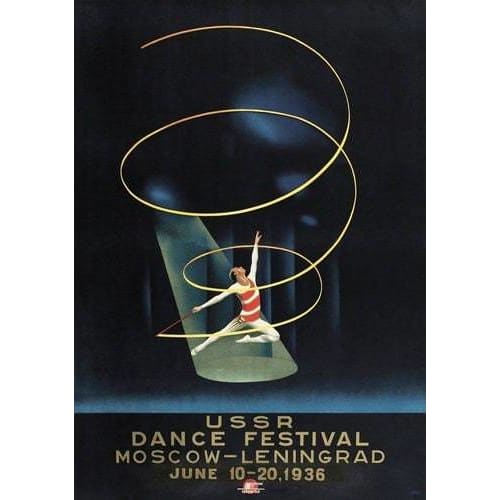 Vintage 1936 USSR Soviet Union Dance Festival Moscow – Vintage Poster ...