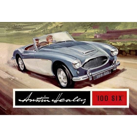 Vintage 1950’s Austin Healey 100-Six 6 Convertible – Vintage Poster Shop UK