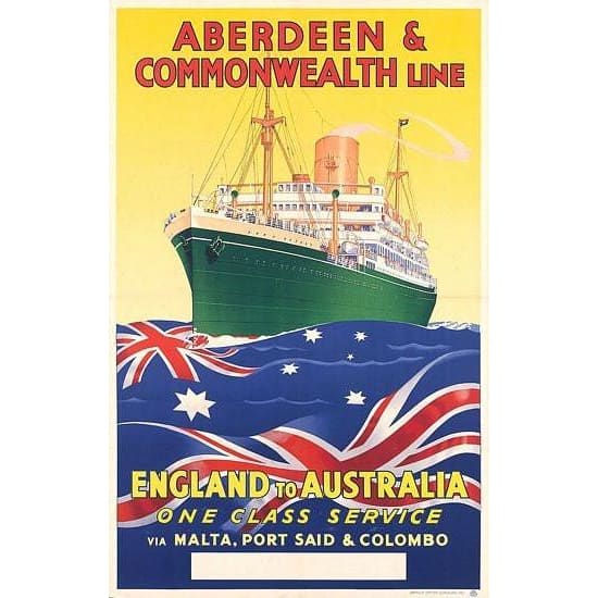 Vintage Aberdeen Commonwealth Line Cruise Liner Poster 2 A3 – Vintage ...