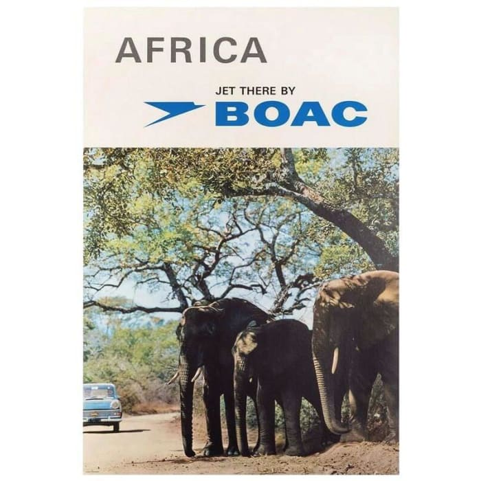 Vintage BOAC Flights To Africa Airline Poster Print A3/A4 – Vintage ...
