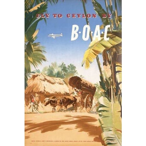 Vintage BOAC Flights to Ceylon Sri Lanka Airline Poster – Vintage ...