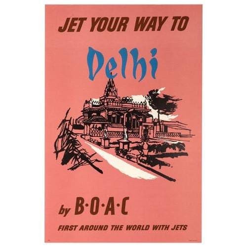 Vintage BOAC Flights to Delhi India A3 Print Vintage Poster – Vintage ...