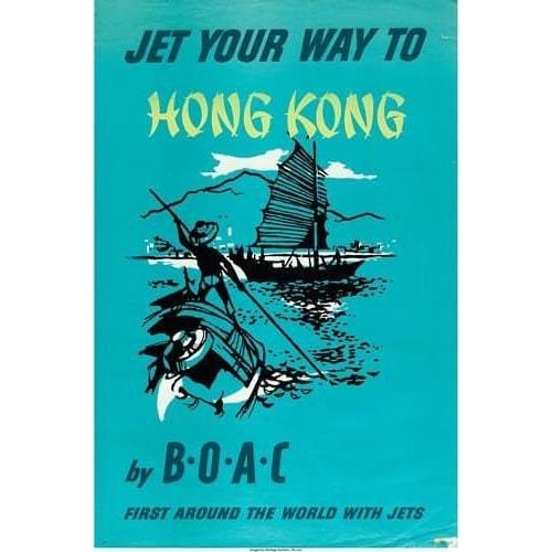 Vintage BOAC Flights to Hong Kong Poster A3 Print Vintage – Vintage ...