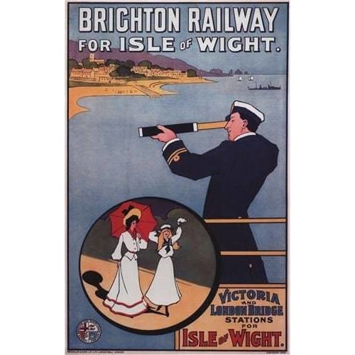 Vintage Brighton Railway Isle of Wight Railway Poster – Vintage Poster ...