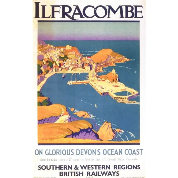 Vintage British Rail Ilfracombe Devon Railway Poster – Vintage Poster ...