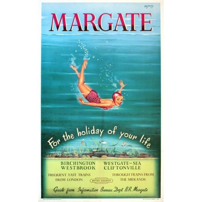 Vintage British Rail Margate Kent Railway Poster Print A3/A4 – Vintage ...