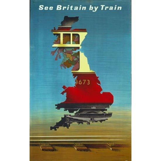 Vintage British Rail See Britain By Train Railway Poster A3 – Vintage ...