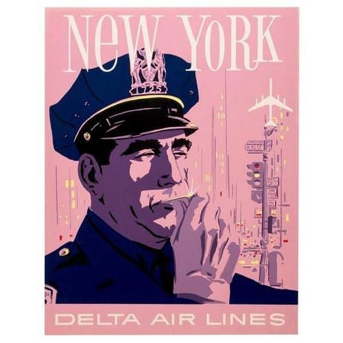 Vintage Delta Airlines Flights To New York City Poster A3 – Vintage ...
