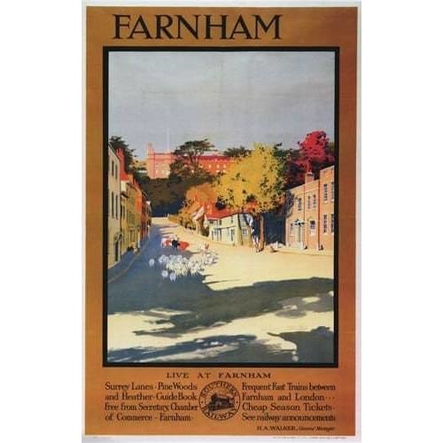 Vintage Farnham Surrey Southern Railway Poster A3/A2/A1 – Vintage ...