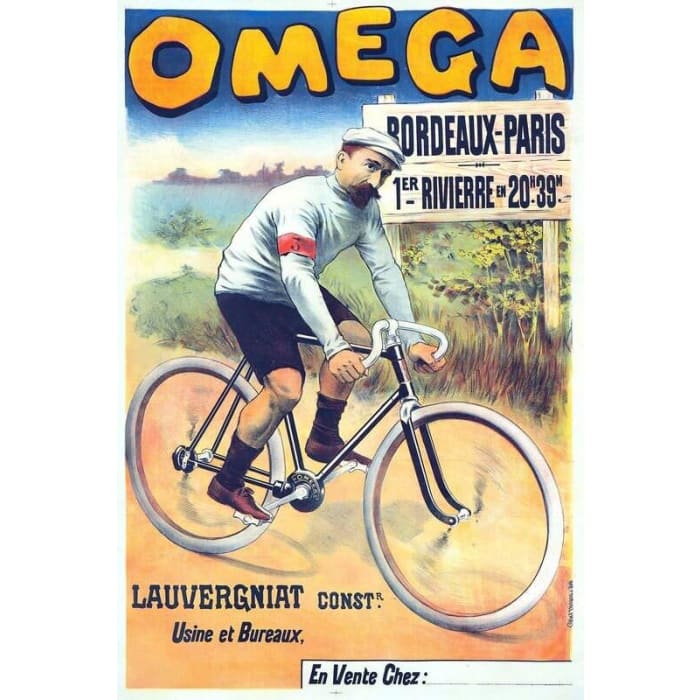 Vintage French Omega Bicycles Advertisement Poster Print – Vintage ...