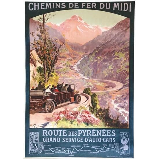 Vintage French Pyrenees Day Trips Tourism Poster A3 Print – Vintage ...