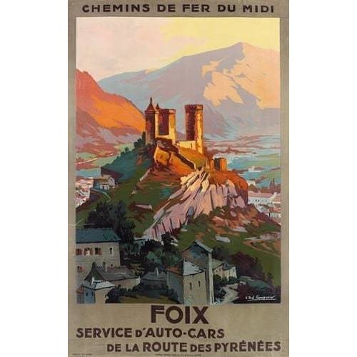 Vintage French Pyrenees Foix Tourism Poster A3 Print Vintage – Vintage ...