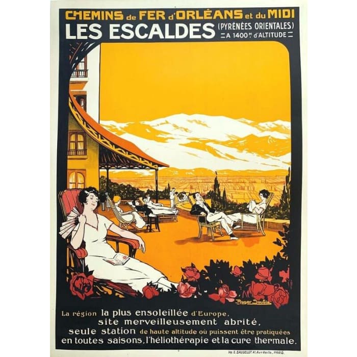 Vintage French Railways Les Escaldes Tourism Poster Print – Vintage ...